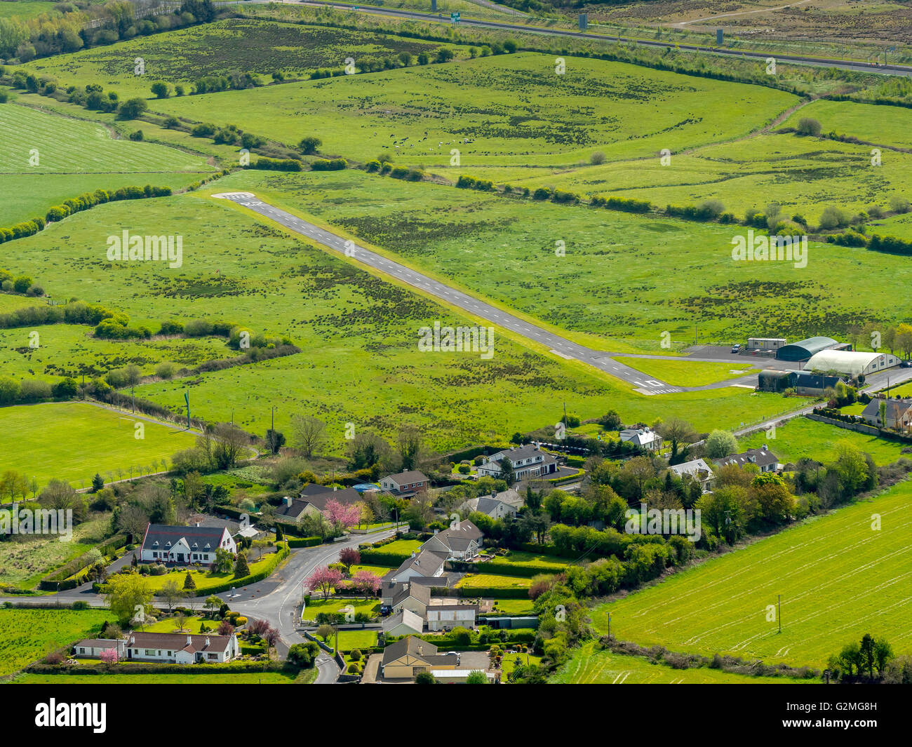 Aerial view, Coonagh-Airfield, airfield, runway, airfield Limerick ...