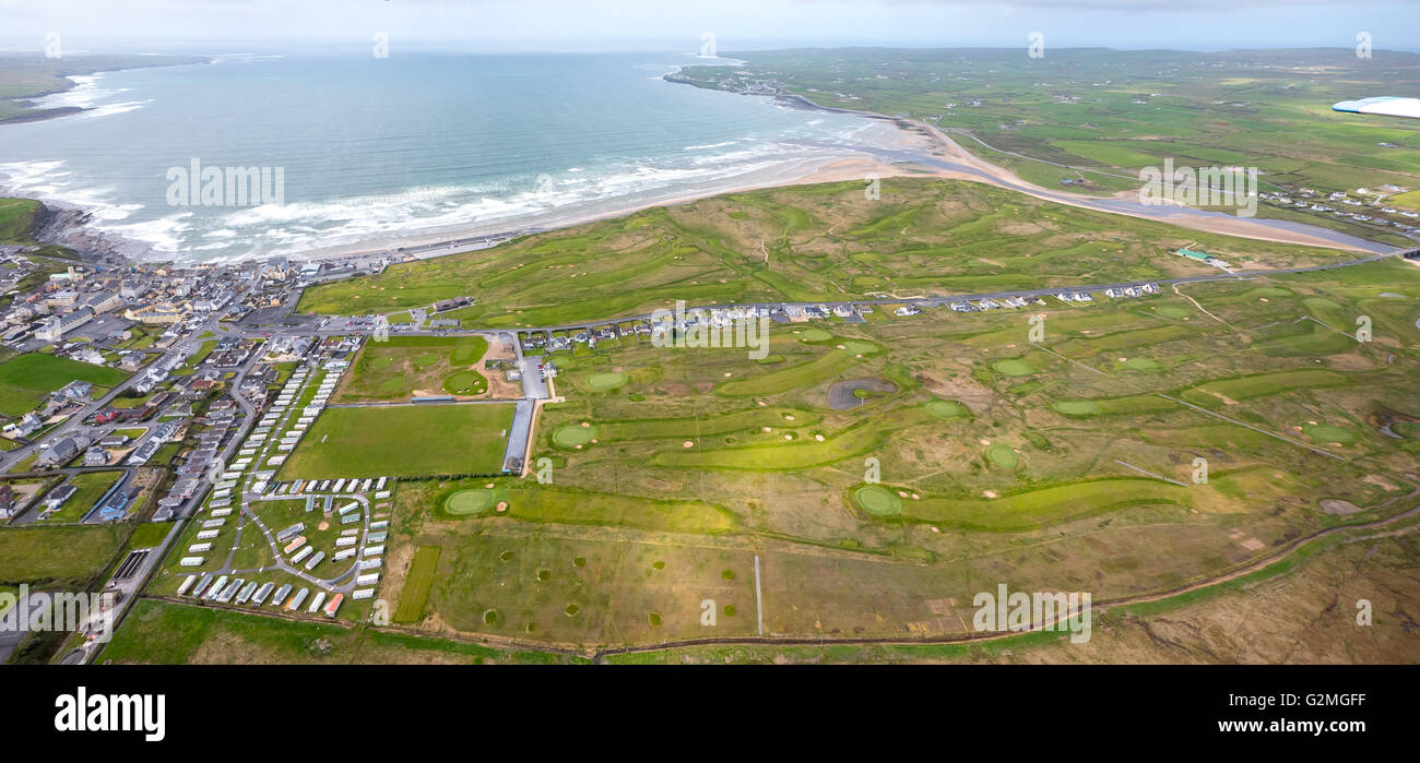 Aerial view, Lahinch Golf Club, Lahinch at Liscannor Bay, COUNTY CLARE ...