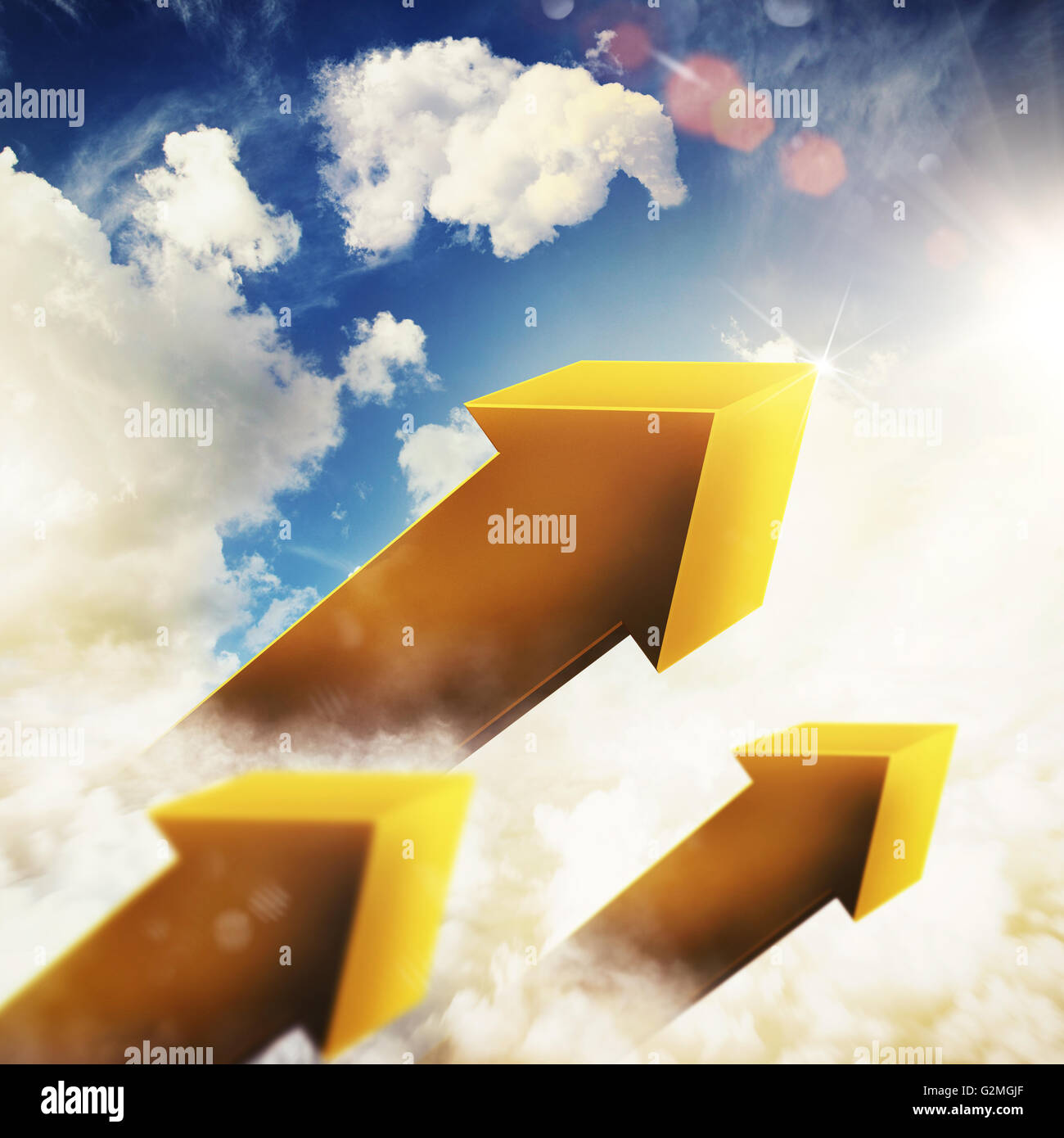 3D Rendering of arrow in the sky Stock Photo - Alamy