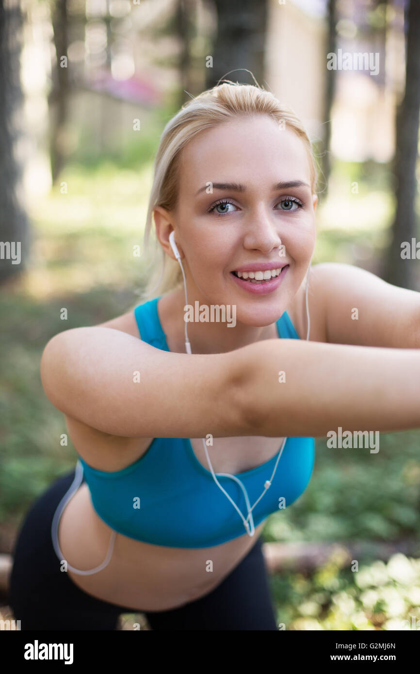 Running woman. Female Runner Jogging during Outdoor Workout in a Park ...