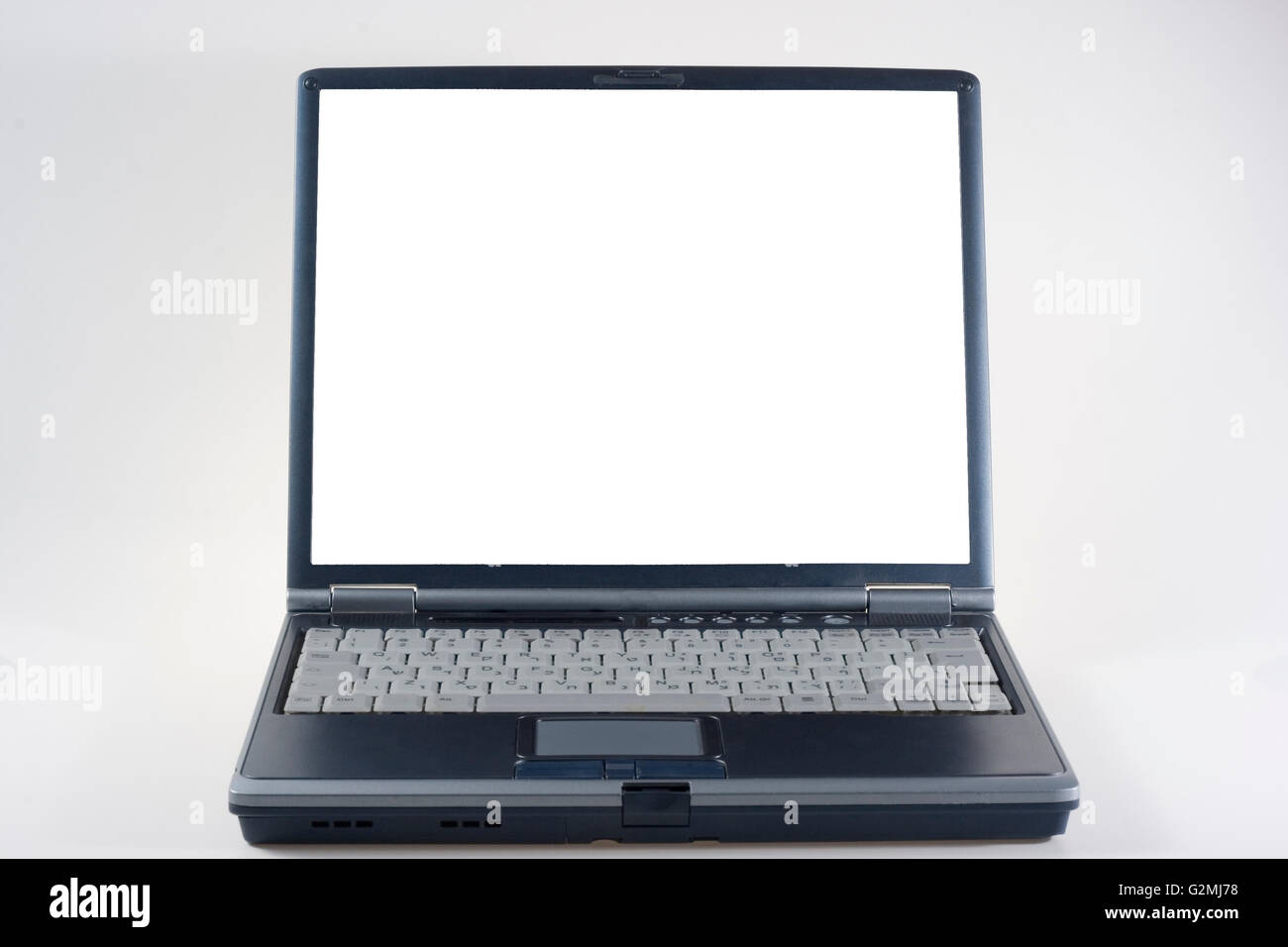 laptop white screen white background Stock Photo - Alamy