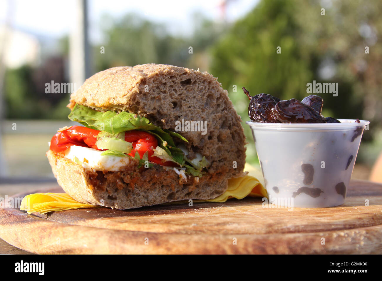 healthy sandwich outdoor eating Stock Photo - Alamy