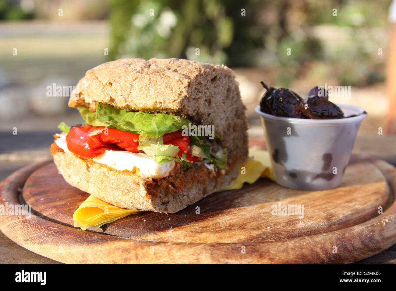 healthy sandwich outdoor eating Stock Photo - Alamy