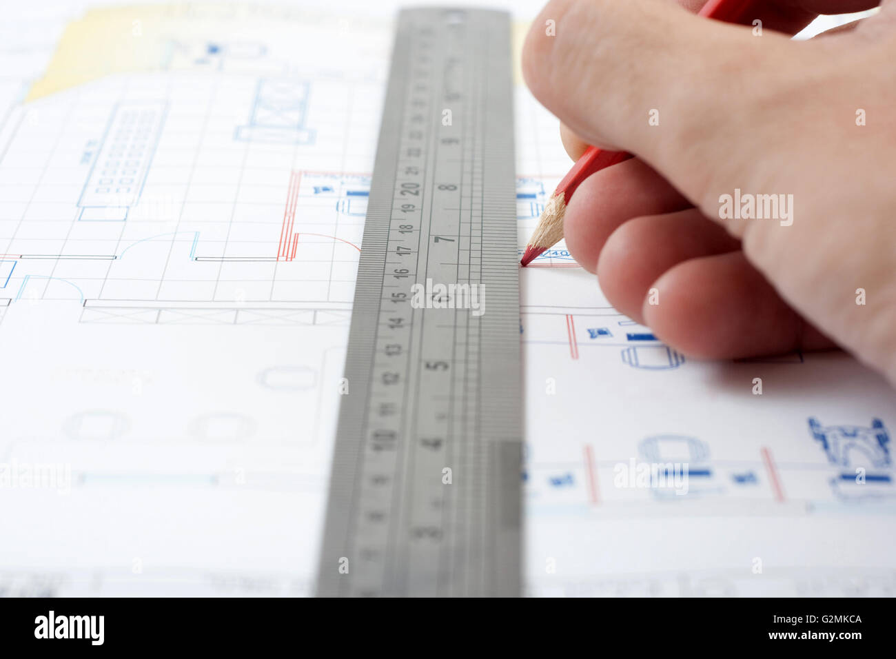 Drawing house ruler pencil hi-res stock photography and images - Alamy