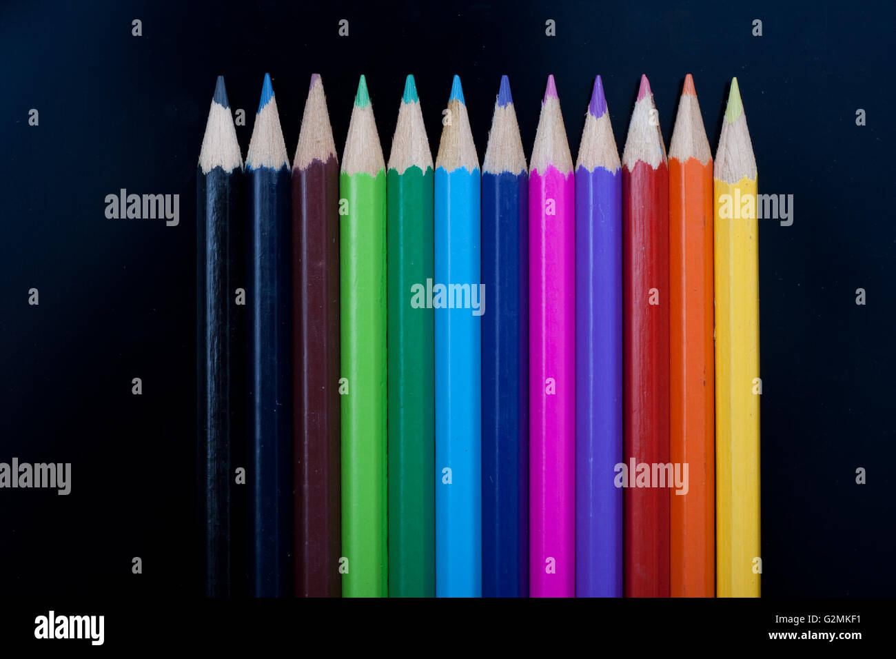 Assortment colored pencils drawing on hi-res stock photography and ...