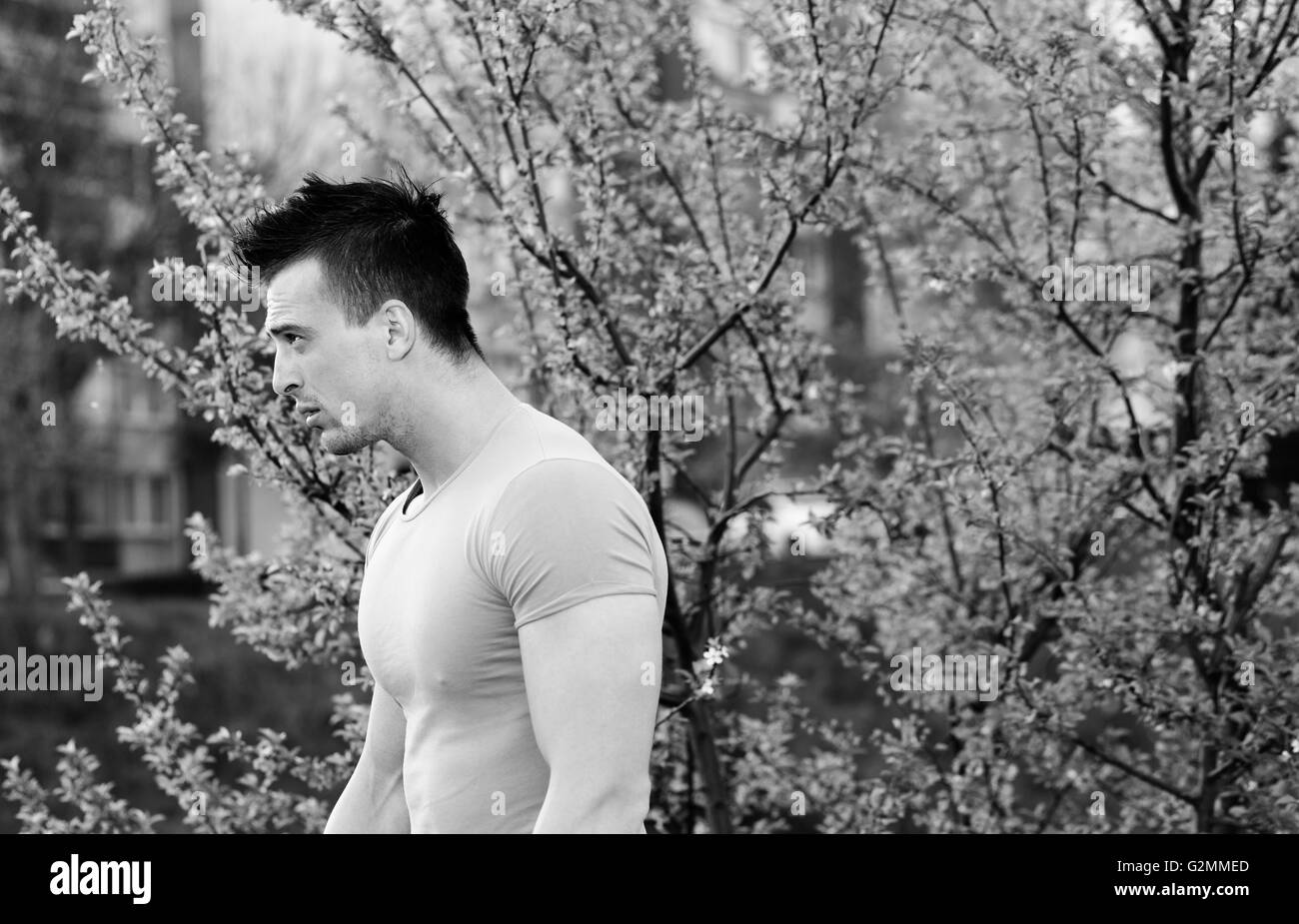 Runner - running athlete man. Male sprinting during outdoors training ...