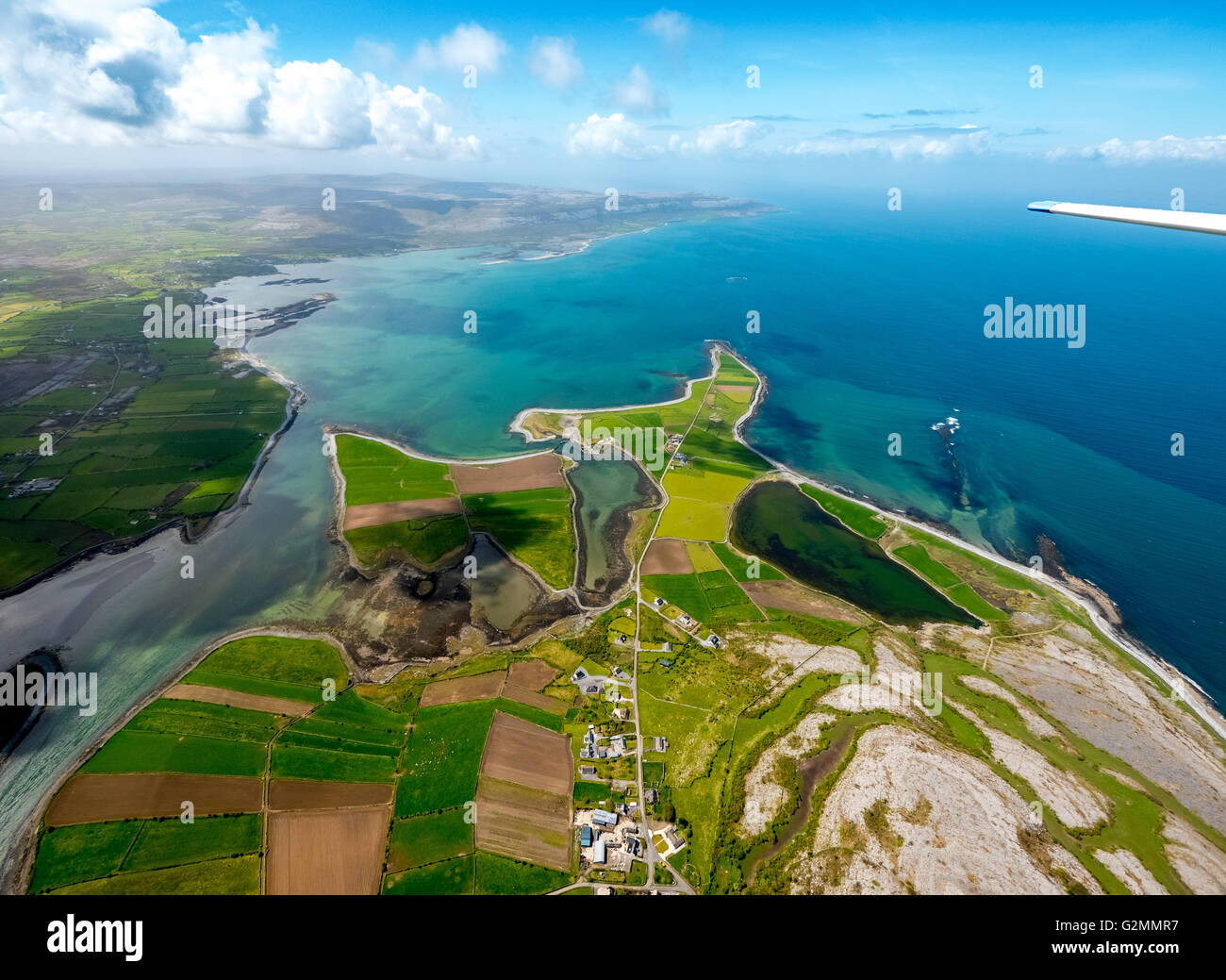 Aerial view, Flaggy shore north of Ballyvaughan, COUNTY CLARE, Clare ...