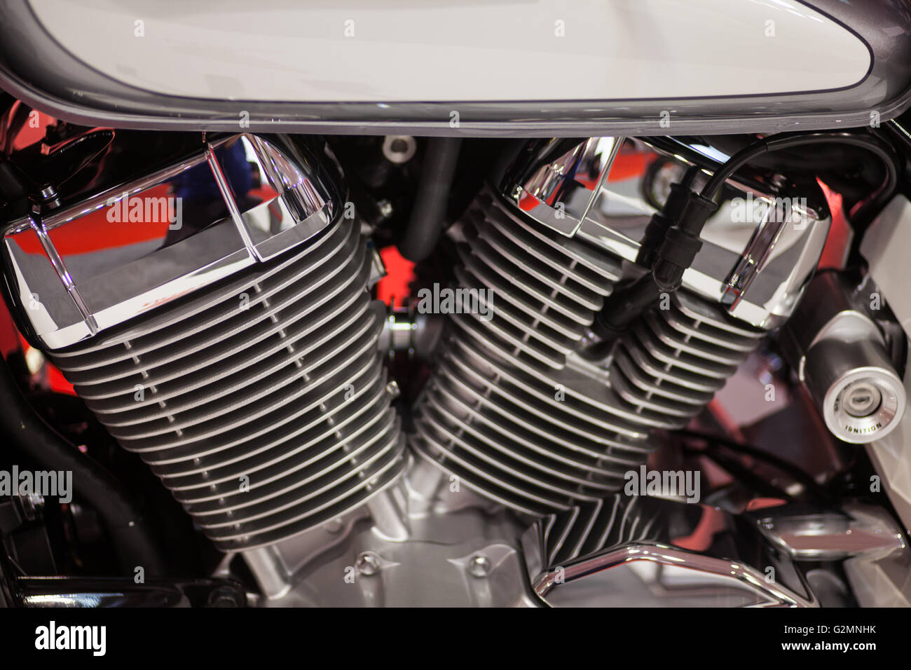 Close up shot of the engine of a motorcycle Stock Photo - Alamy
