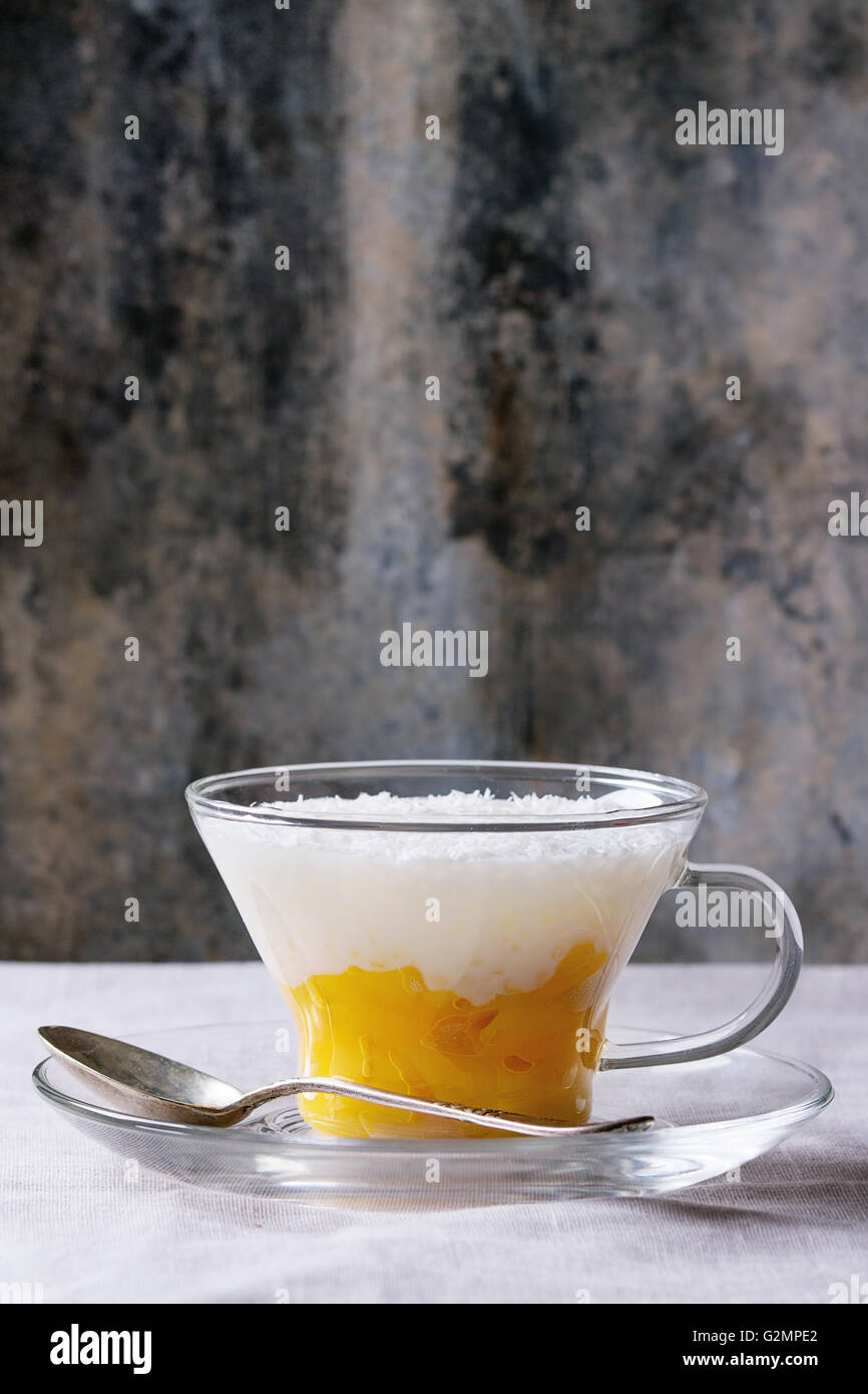 Tapioca dessert with mango Stock Photo - Alamy