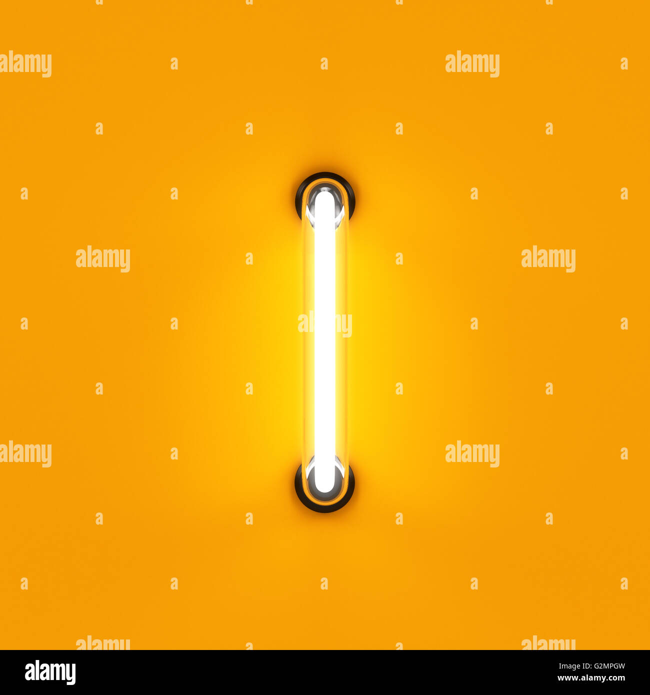 Neon light alphabet character I font. Neon tube letters glow effect on ...