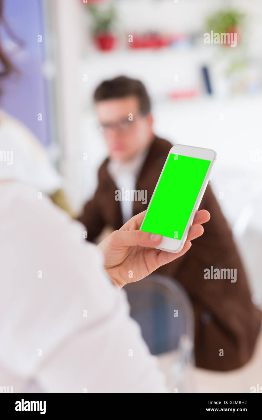 Hands holding phone, startup company Stock Photo - Alamy