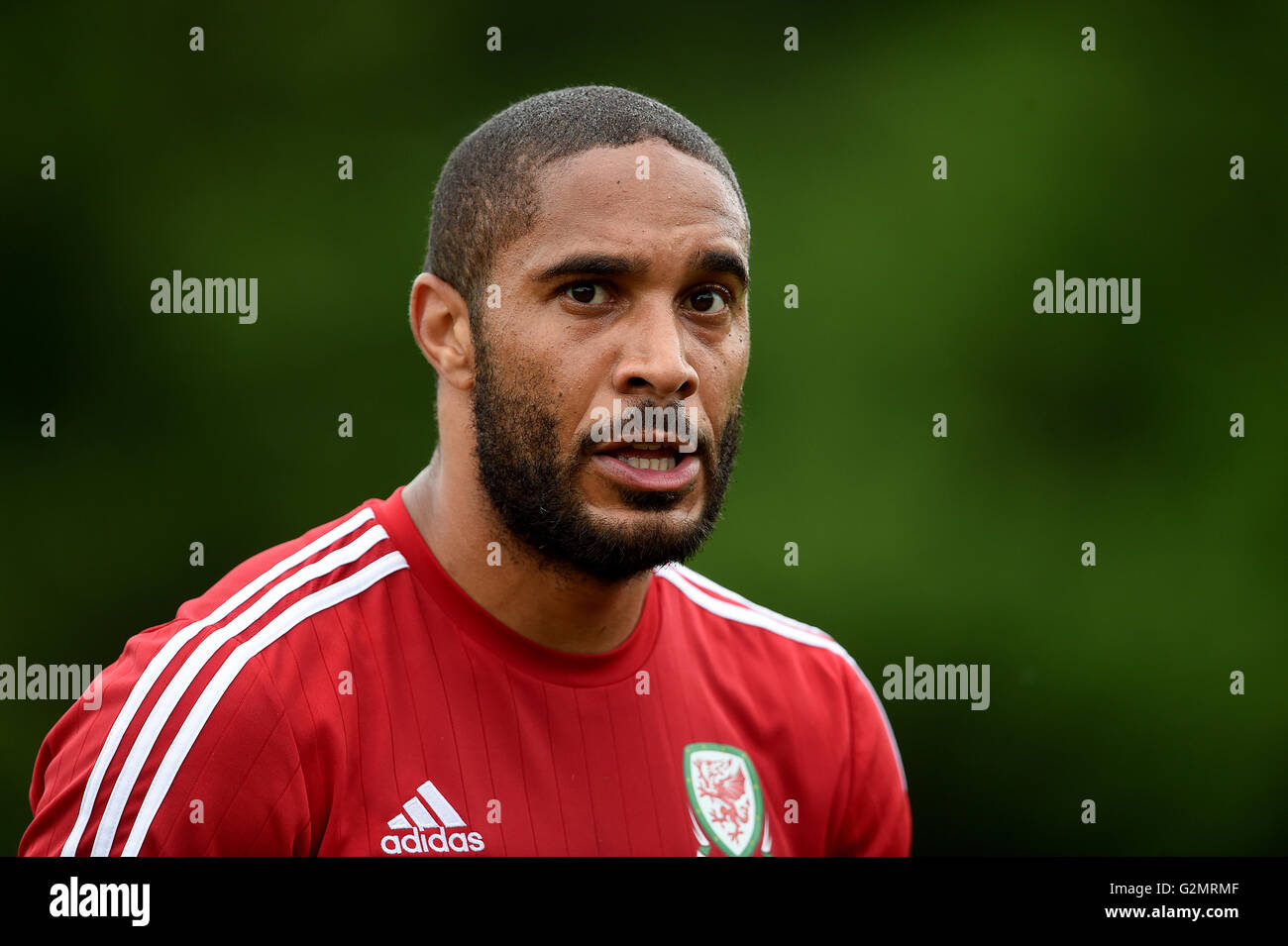 Wales' Ashley Williams during a training session at The Vale Resort ...