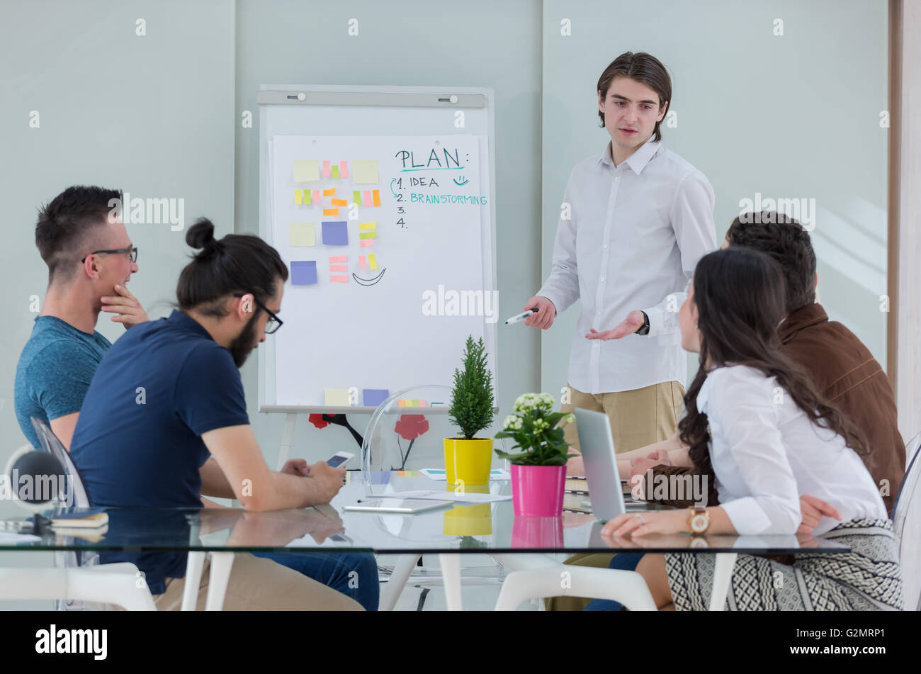 Business team work process modern office.Photo professional crew ...