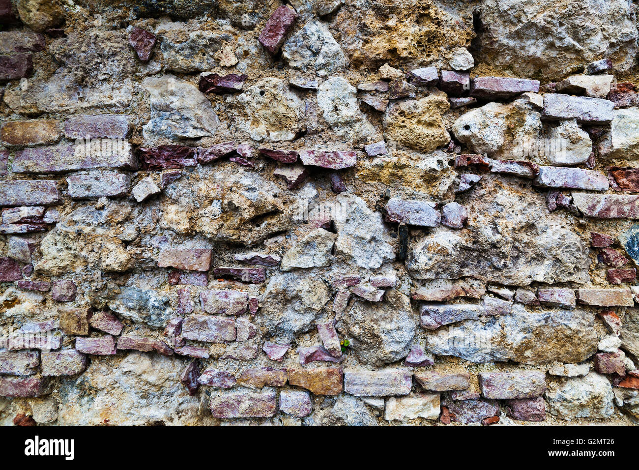 Weathered stone wall, brick wall Stock Photo - Alamy