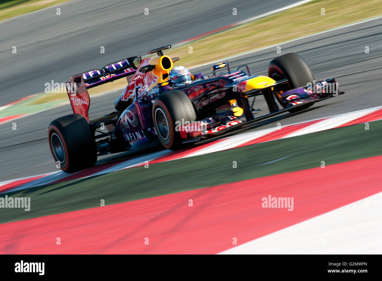 Sebastian Vettel, in Red Bull Racing Renault RB9, during Formula 1 test ...
