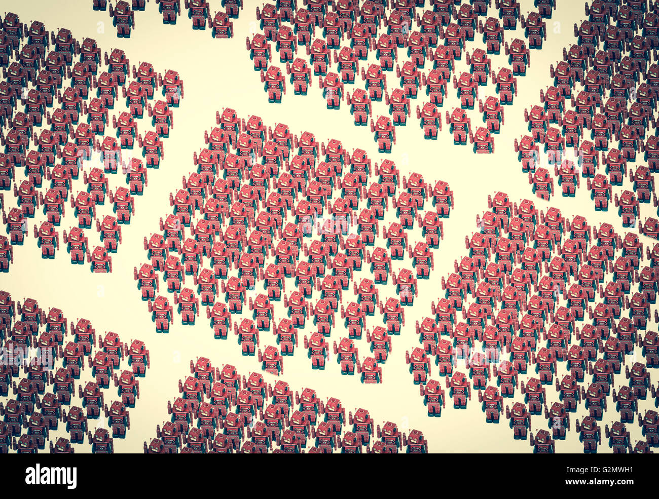 large team of Robots Stock Photo - Alamy