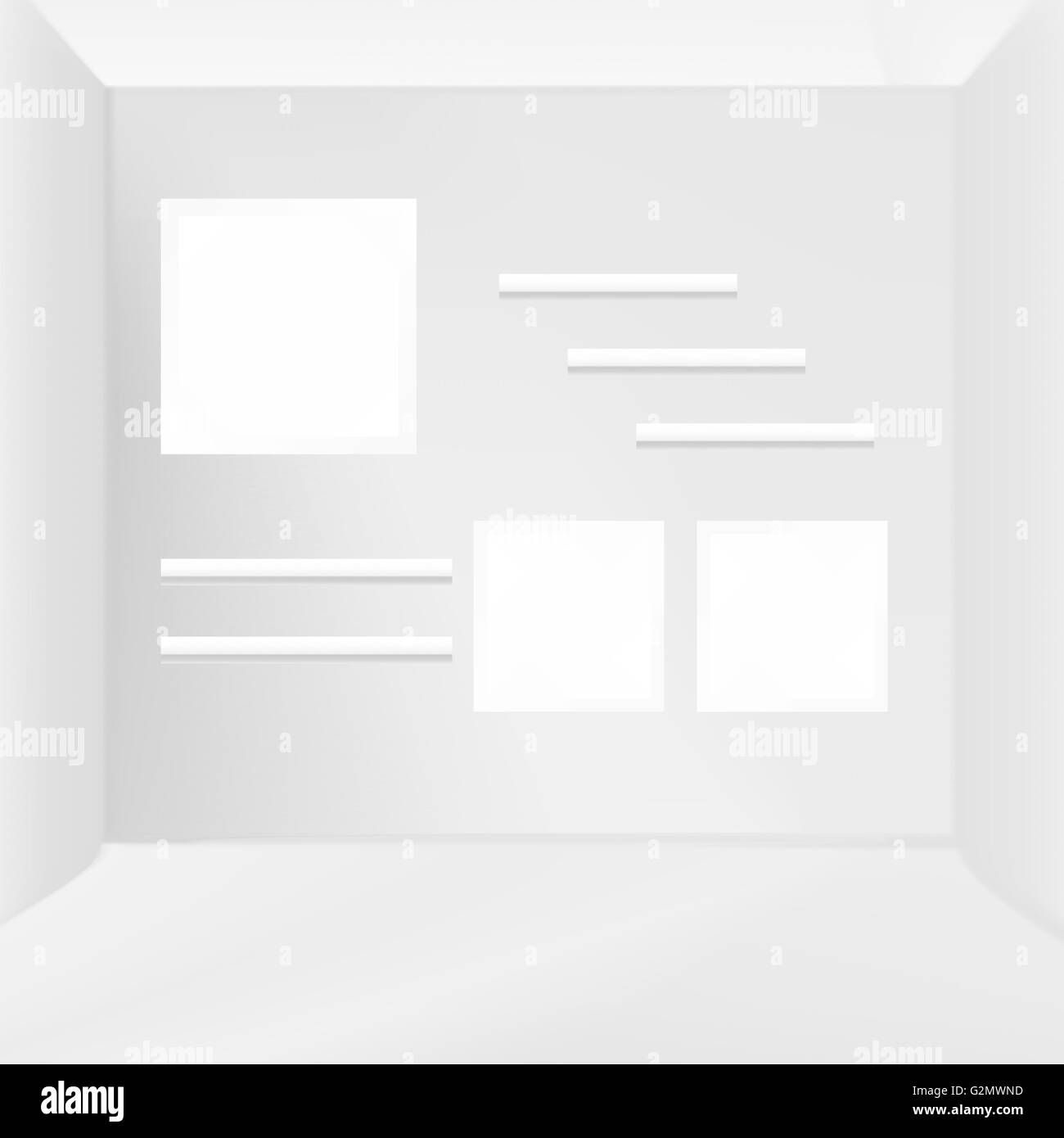 VECTOR ADS: Abstract Indoor room architecture with frames and hanging ...