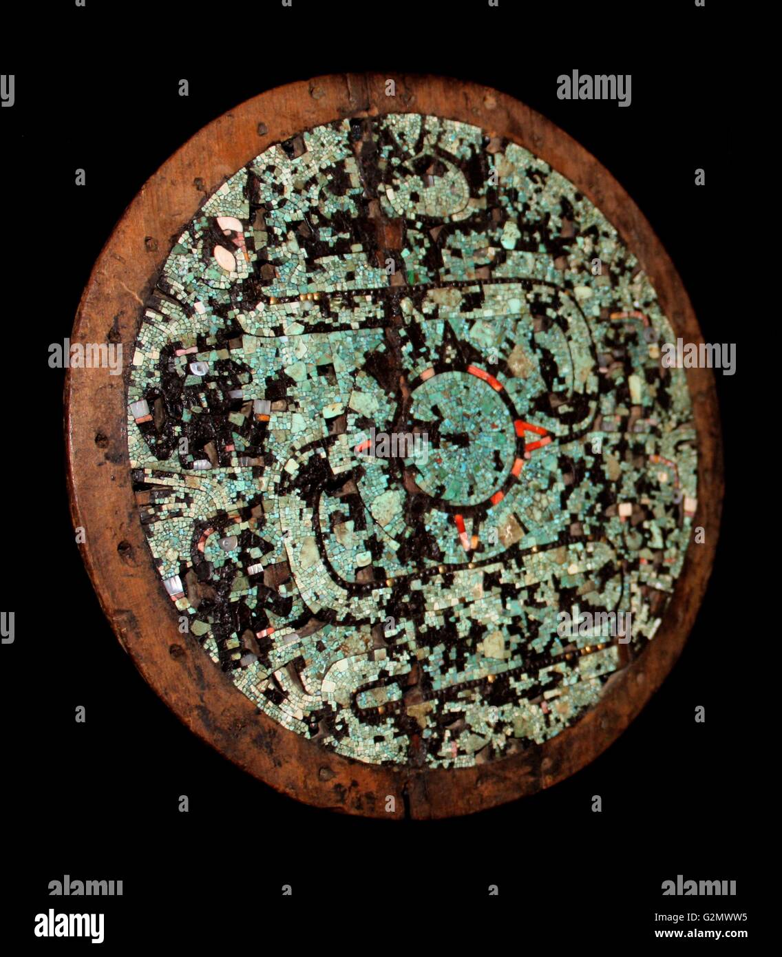 Ceremonial Shield 1400 A.D. Decorated with mosaic. Mixtec Stock Photo ...