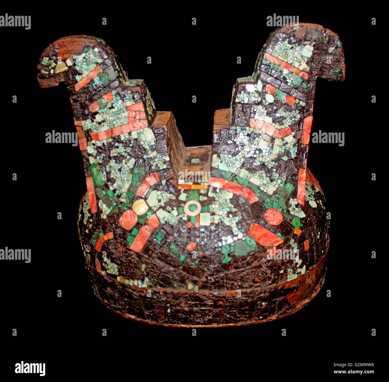 Ceremonial Helmet 1400 A.D. Decorated with Mosaic. Mixtec Stock Photo ...