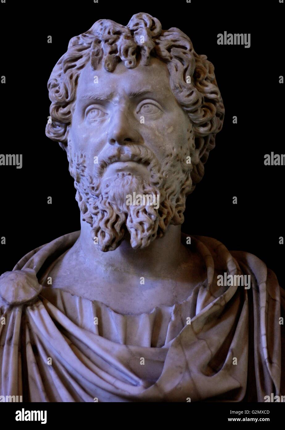 Marble bust of emperor septimius severus ad 146 211 hi-res stock ...