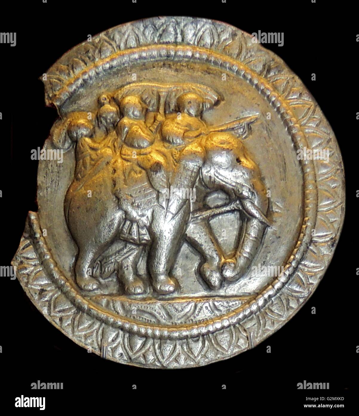 Silver roundel from 1st century AD. Found in the Punjab, Pakistan Stock ...