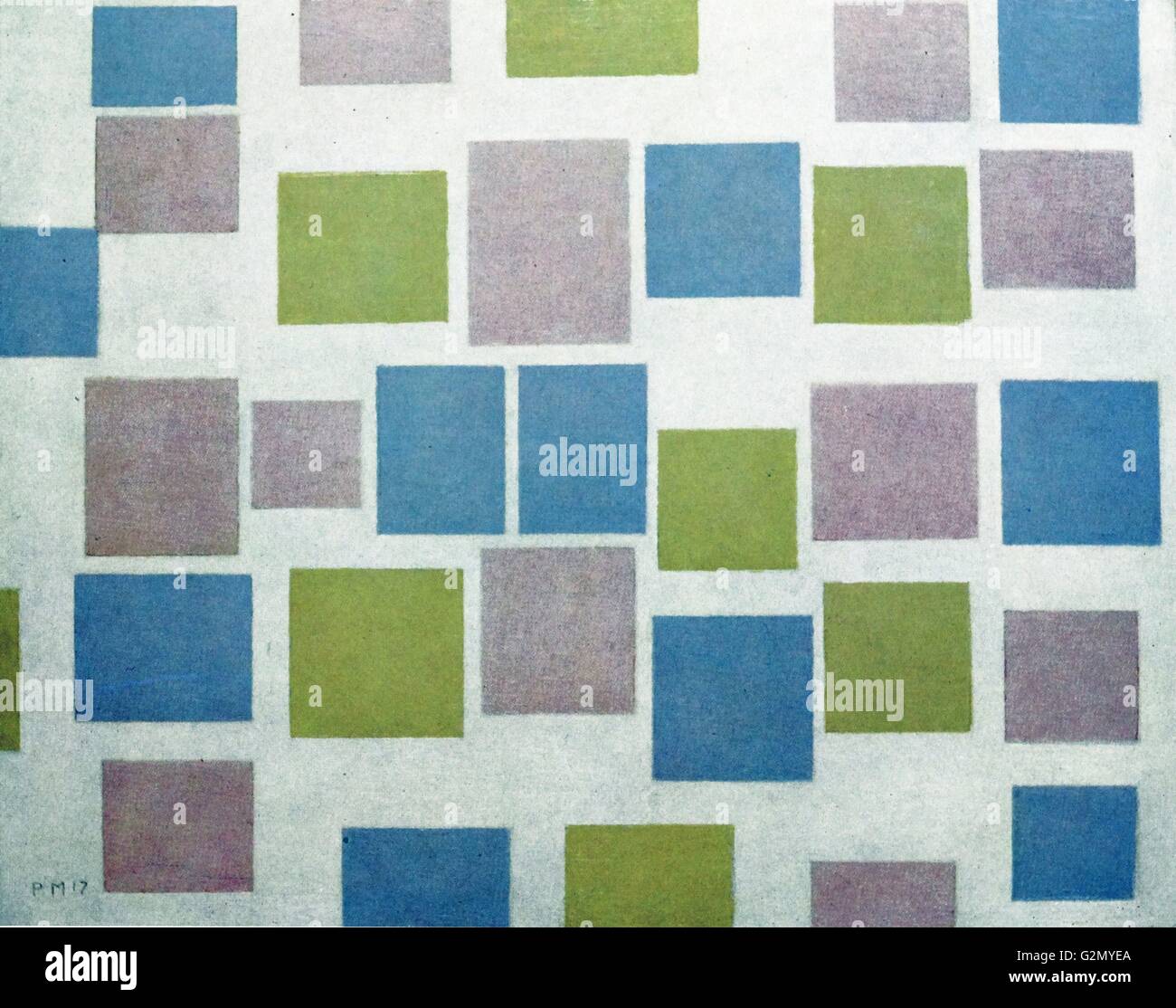 Painting by the famous Dutch artist Piet Mondrian (7th March 1872 - 1st ...