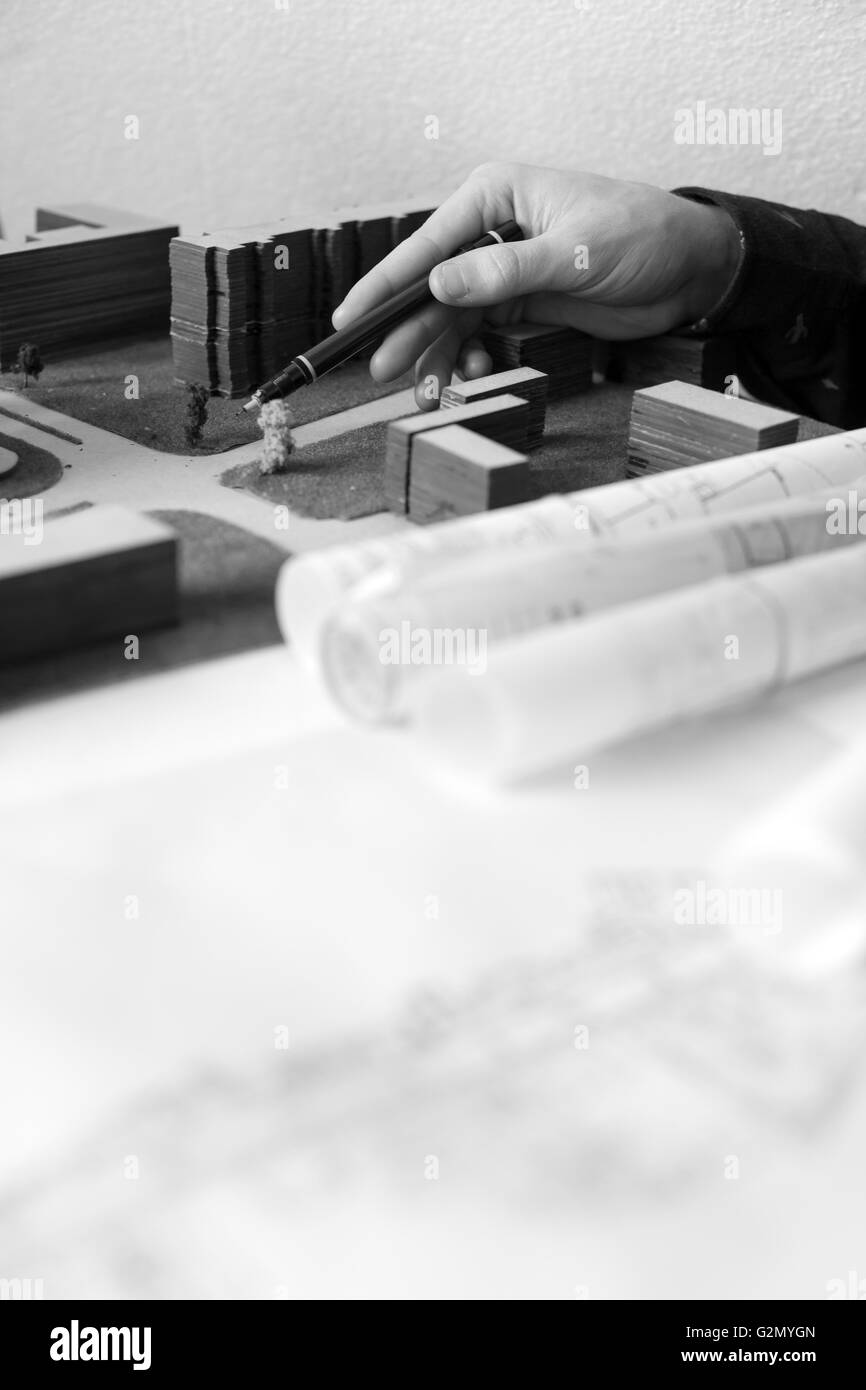 Architectural Project Building Model And Drafting Tools On