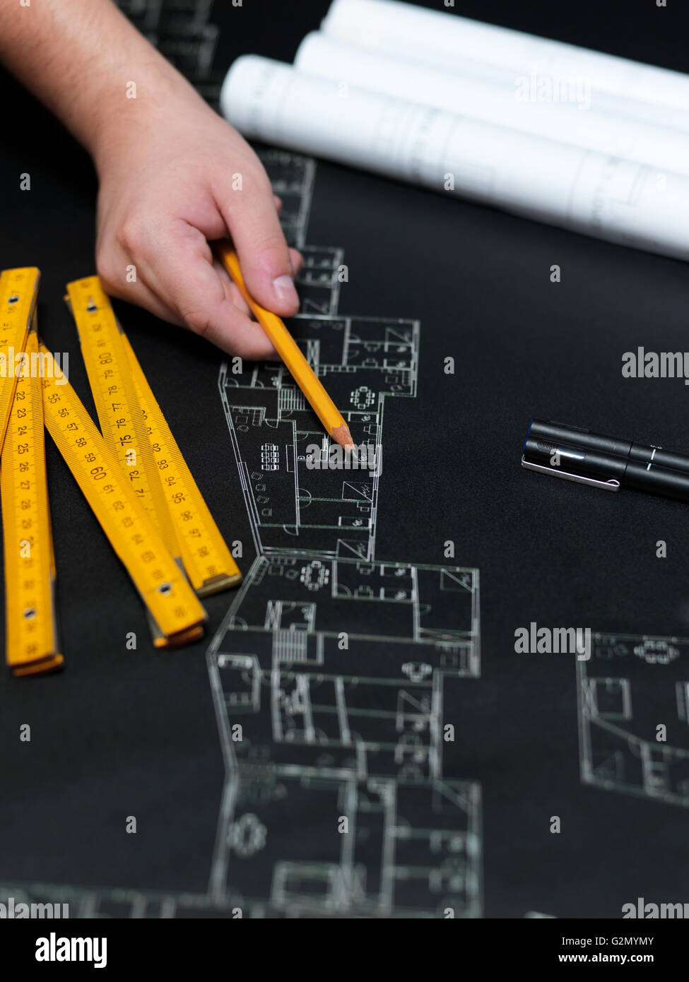 Part of architectural project Stock Photo - Alamy