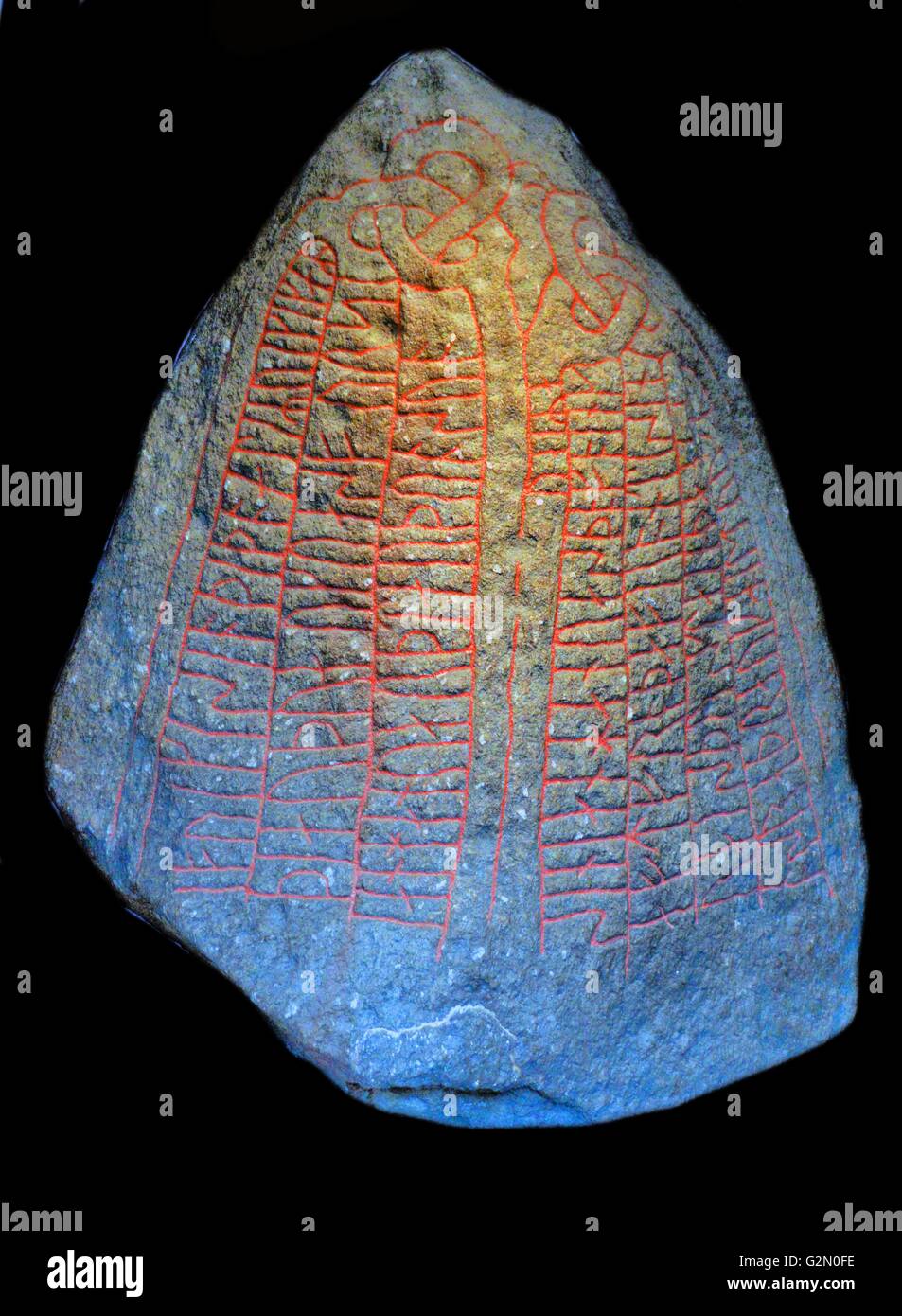 Scandinavian Tirsted rune stone dated 10th century AD; erected by Asrad ...