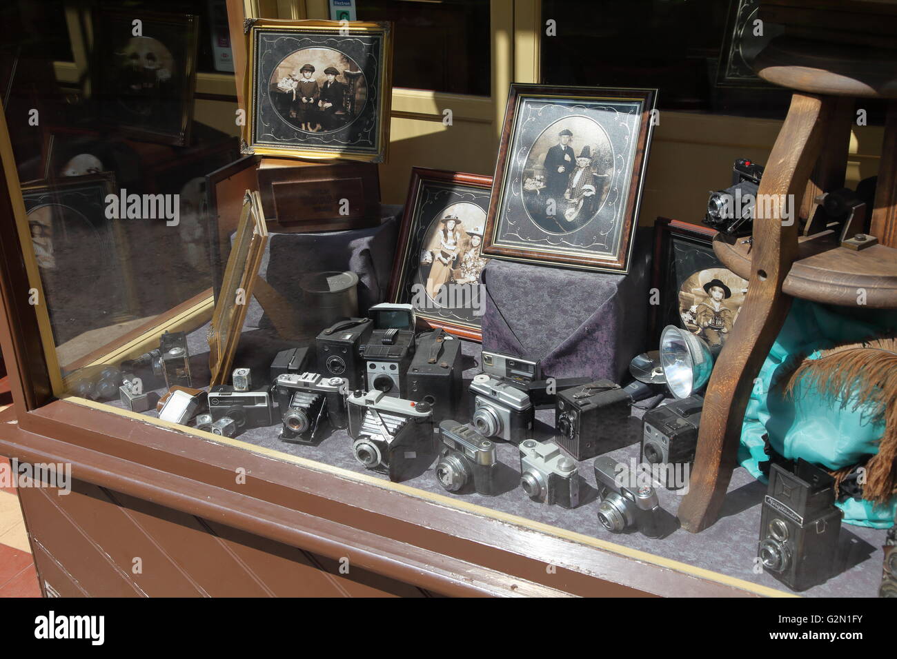 Window display of Vintage Cameras and Photographic items in store at St ...