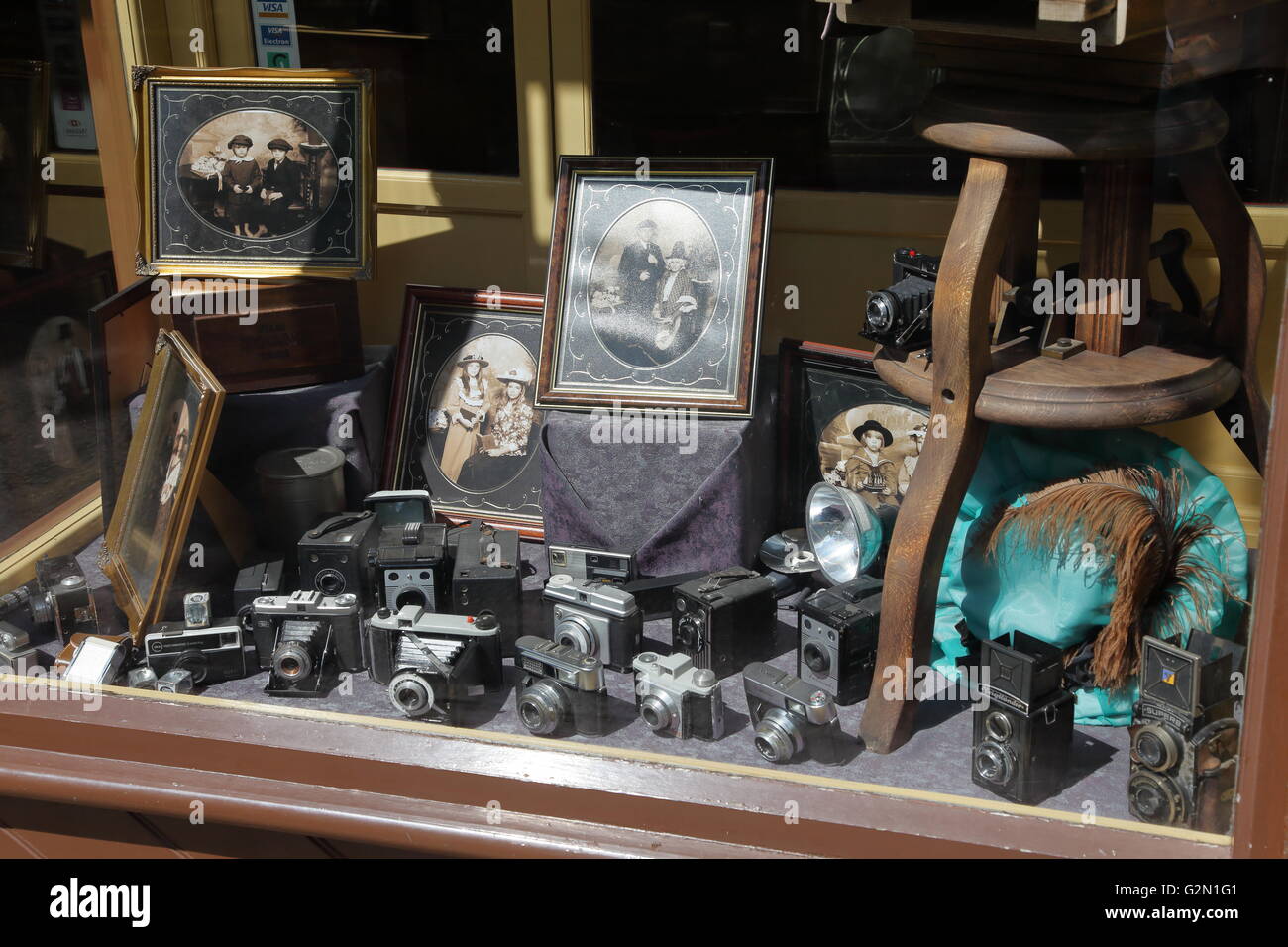 Window display of Vintage Cameras and Photographic items in store at St ...