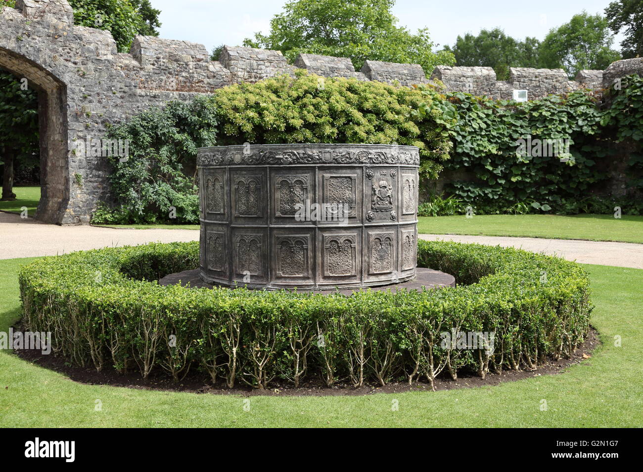 Grade II listed Lead Cistern in the courtyard at St Fagans Castle Welsh ...
