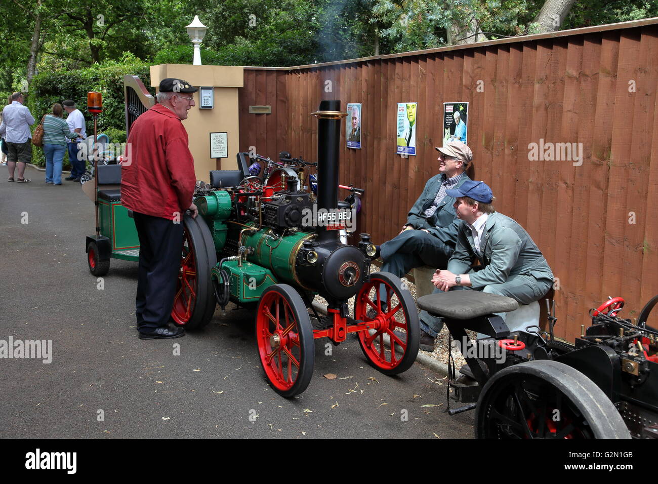 Gentlemen / Engineers having chat over half size model Garrett steam ...