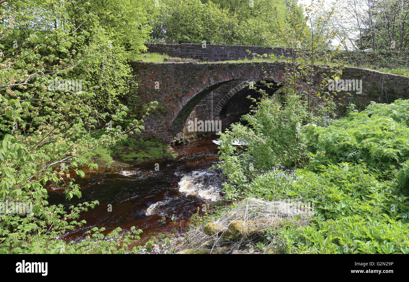 Packhorse bridge across River Knaik Braco Scotland May 2016 Stock Photo ...