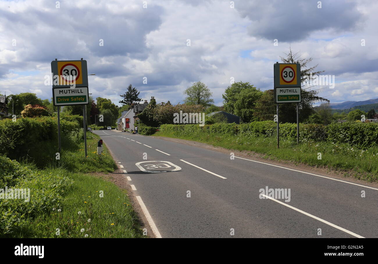 Muthill sign Scotland May 2016 Stock Photo - Alamy