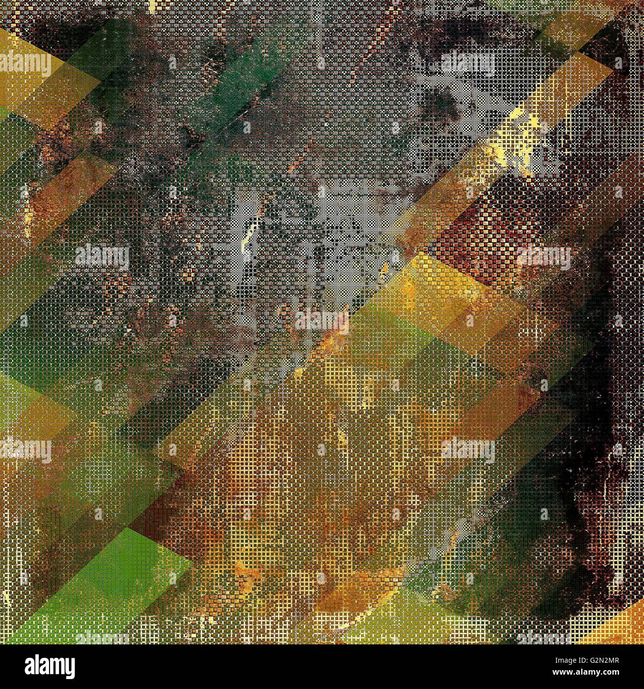 Geometric retro design on grunge background or aged faded texture. With ...