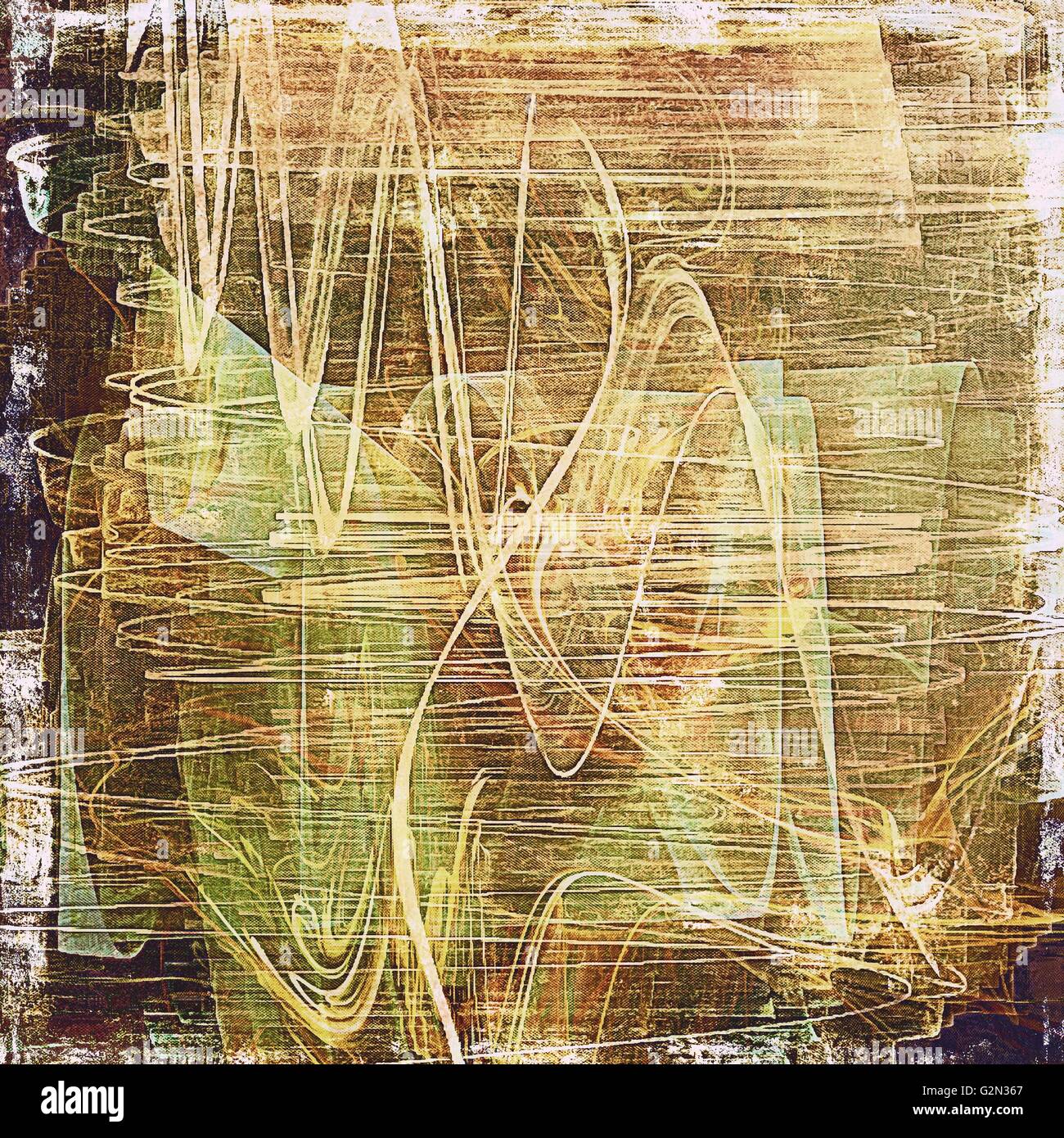 Scratched vintage texture, grunge style frame or background. With ...