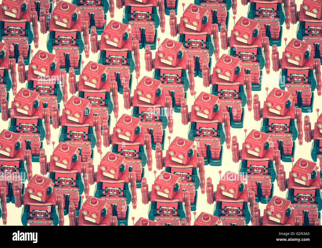 large team of Robots Stock Photo - Alamy