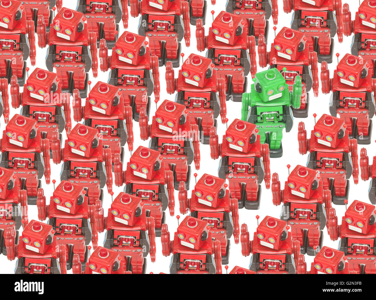 large team of Robots Stock Photo - Alamy