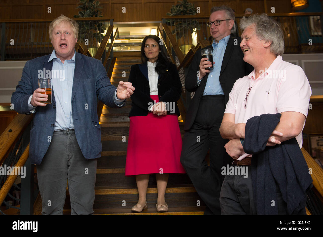 Boris Johnson (left), Priti Patel and Michael Gove meet chairman of JD ...