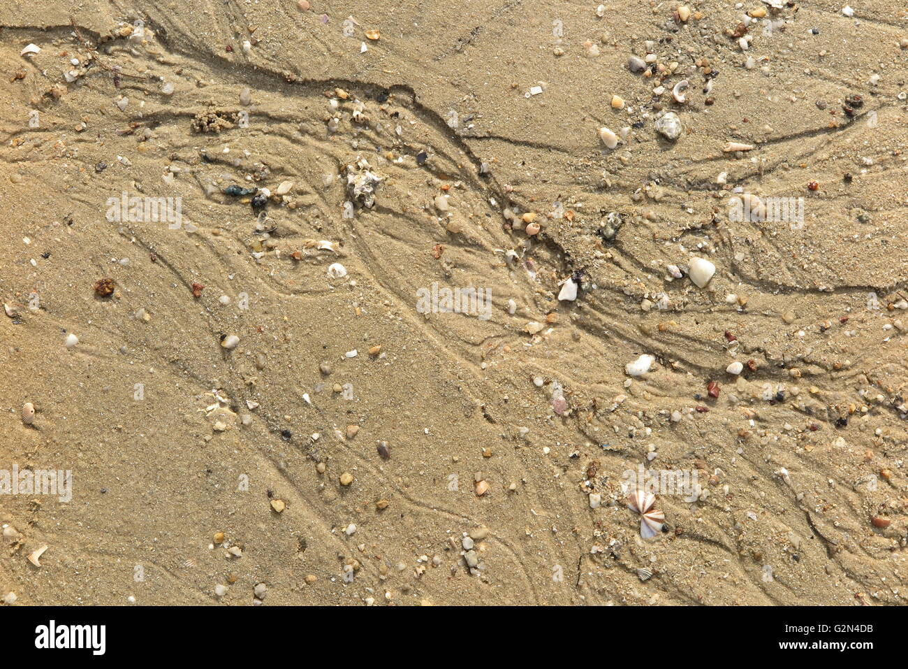 Texture water streak on sand the beach Stock Photo - Alamy
