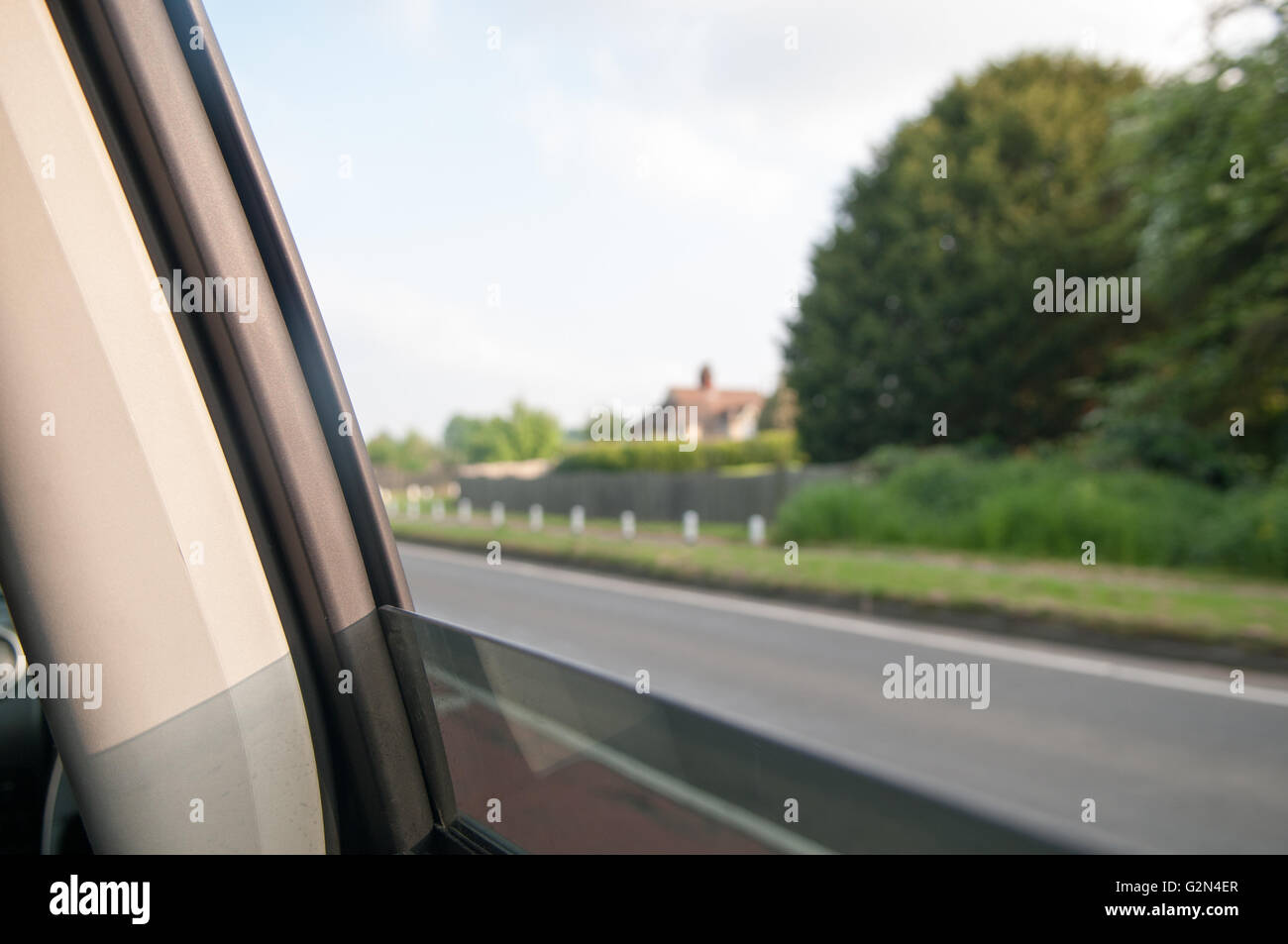 View from the window of a car for a motion blur on the road Stock Photo ...