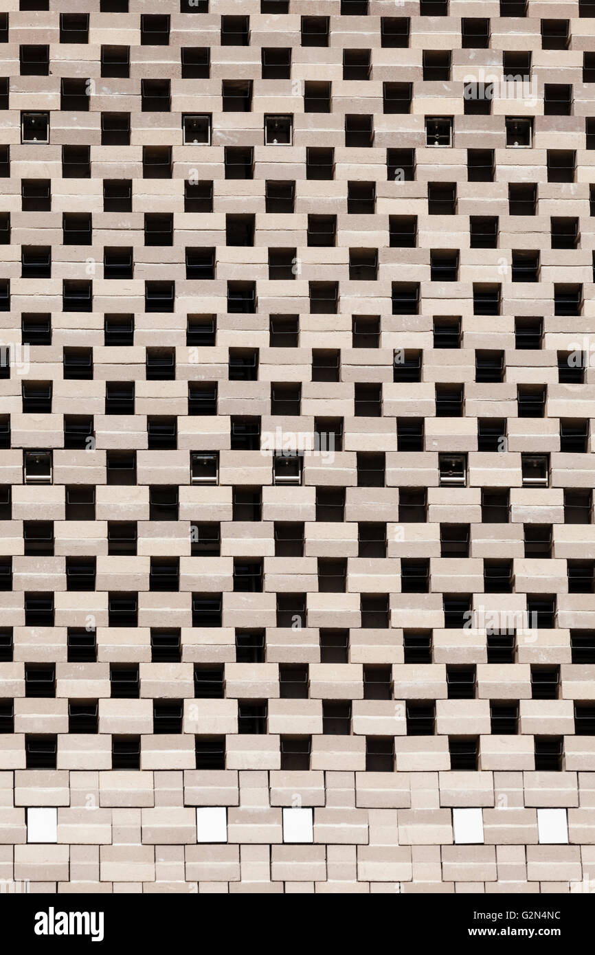 Tate Modern extension, Bankside, London. Exterior detail of perforated ...