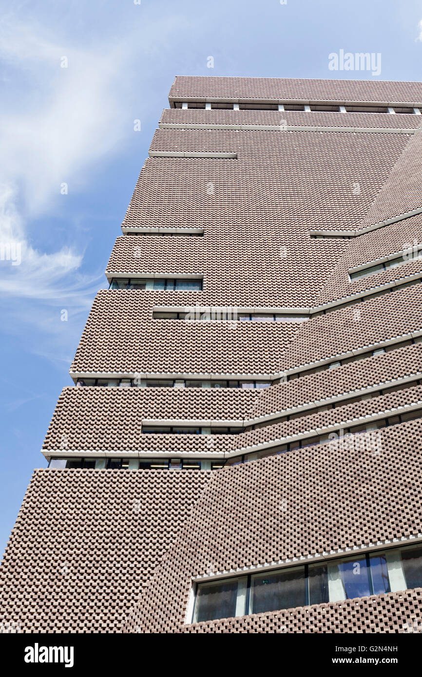 Tate Modern Switch House extension, Bankside, London. Exterior detail ...