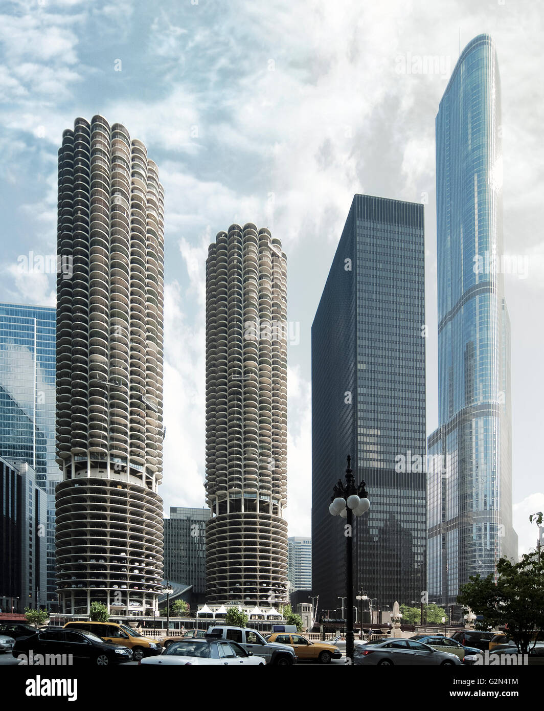 Modern architecture. Skyscrapers in downtown Chicago, USA Stock Photo ...