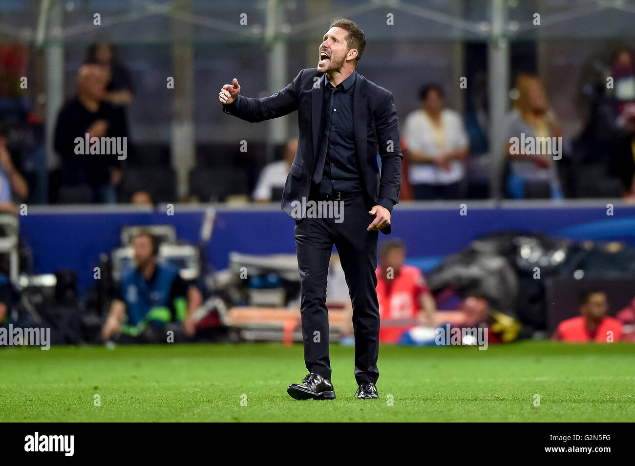 Diego Simeone manager of Atletico Madrid during the UEFA Champions ...