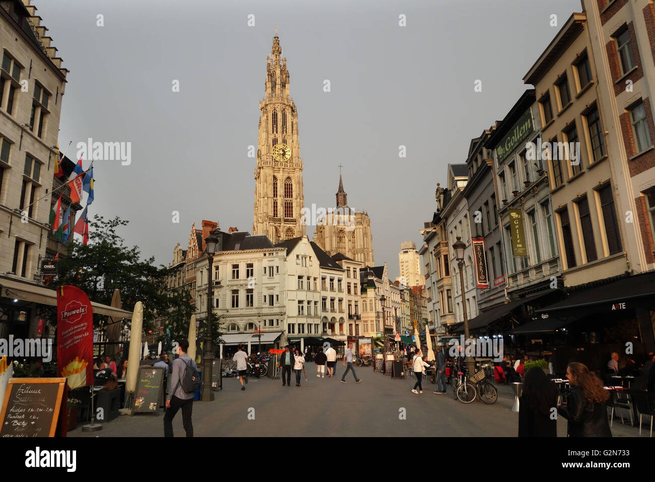 Suikerrui, one of Antwerp's main shopping streets, Belgium Stock Photo ...