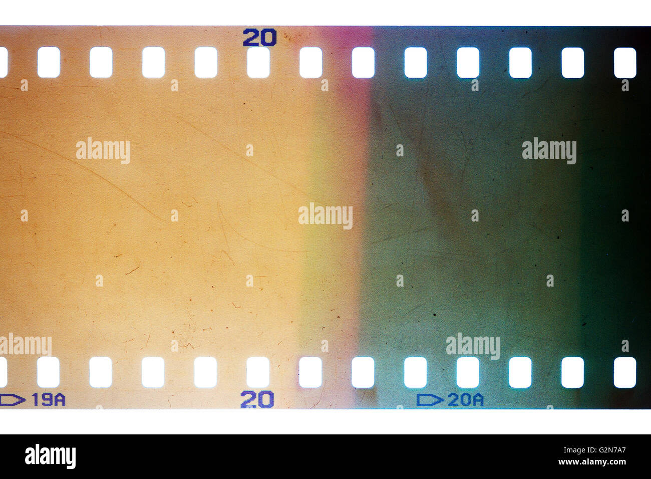 Blank yellow and green vibrant noisy film strip texture background ...