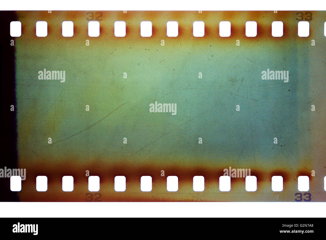 Blank yellow and green vibrant noisy film strip texture background ...