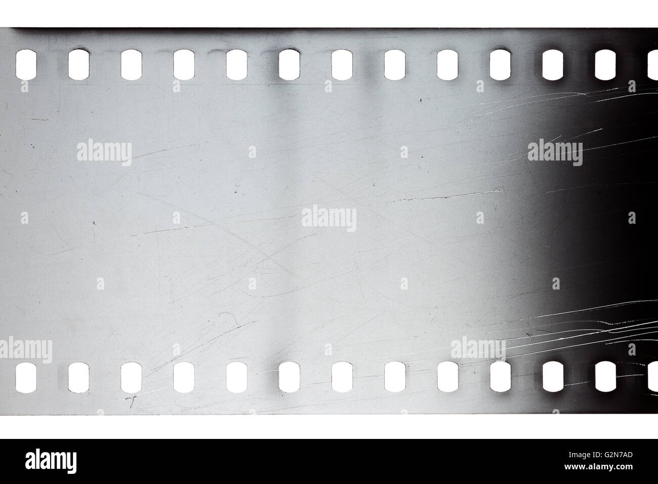 Blank scratched noisy gray filmstrip isolated on white background Stock ...